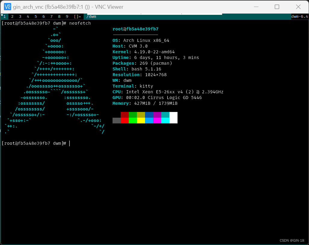使用VNC运行Arch Linux容器中的dwm_aarch linux vnc-CSDN博客