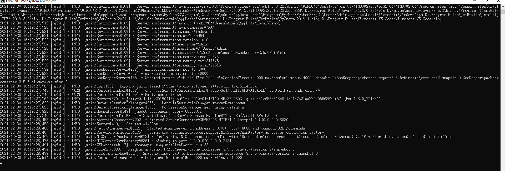 Windows版Zookeeper安装过程及启动图解-CSDN博客