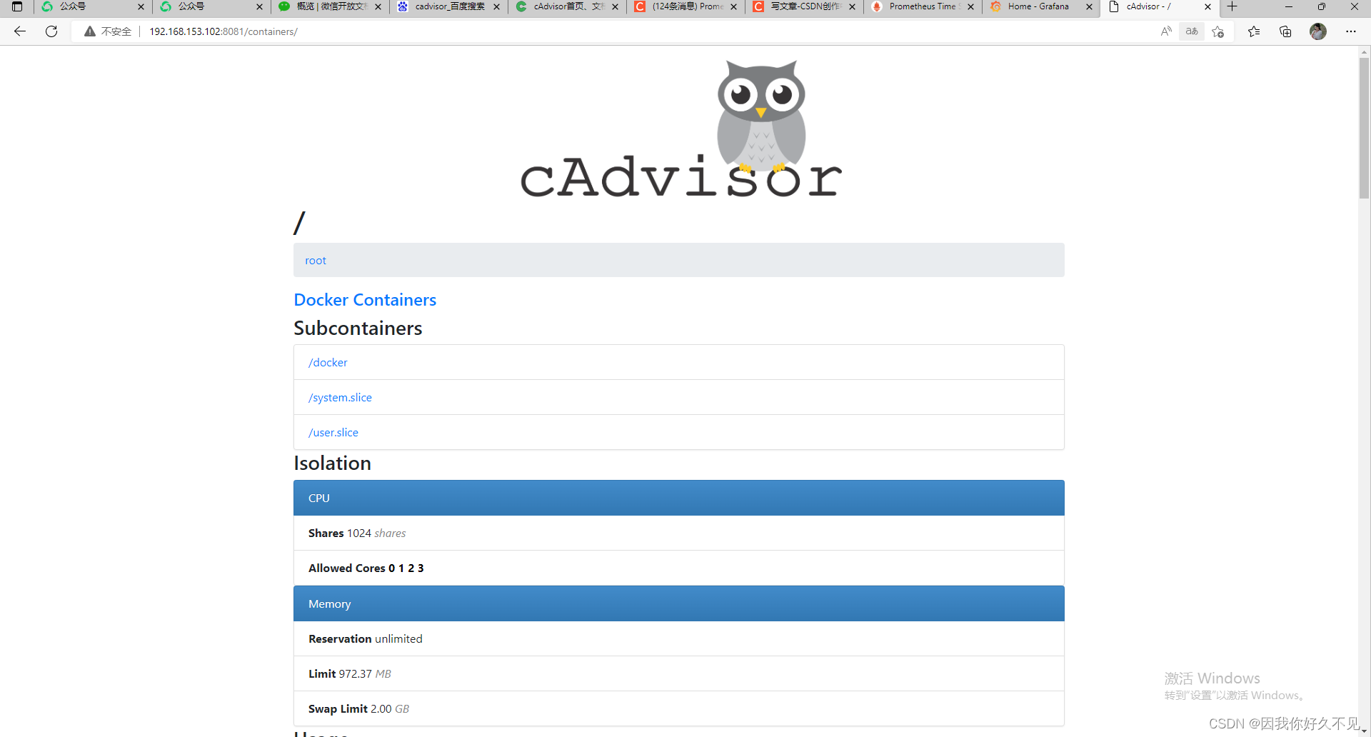 docker部署 prometheus、grafana 、cadvisor、node-exporter、mysqld-exporter、redis、java服务等监控体系_docker ...