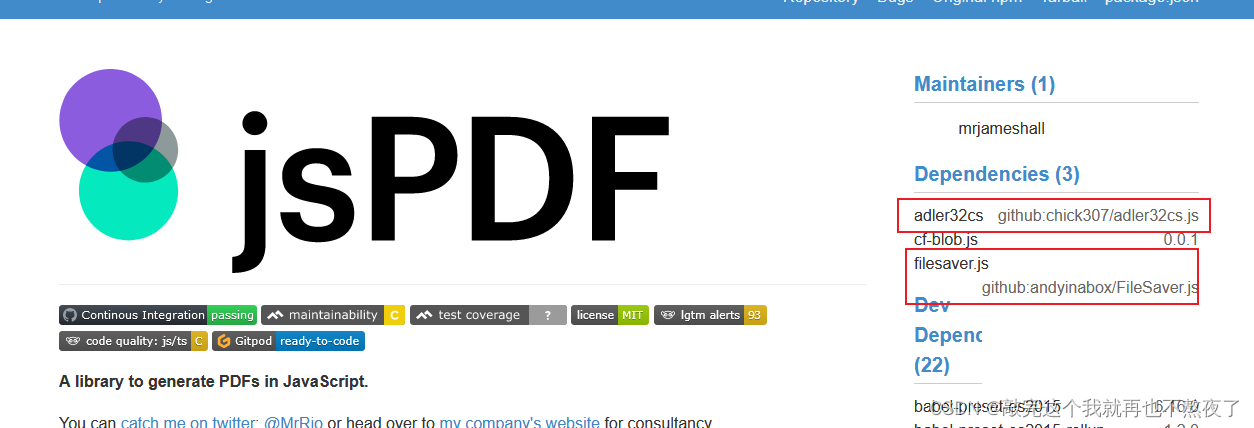 关于jspdf安装失败（超时）_jspdf@1.5.3-CSDN博客