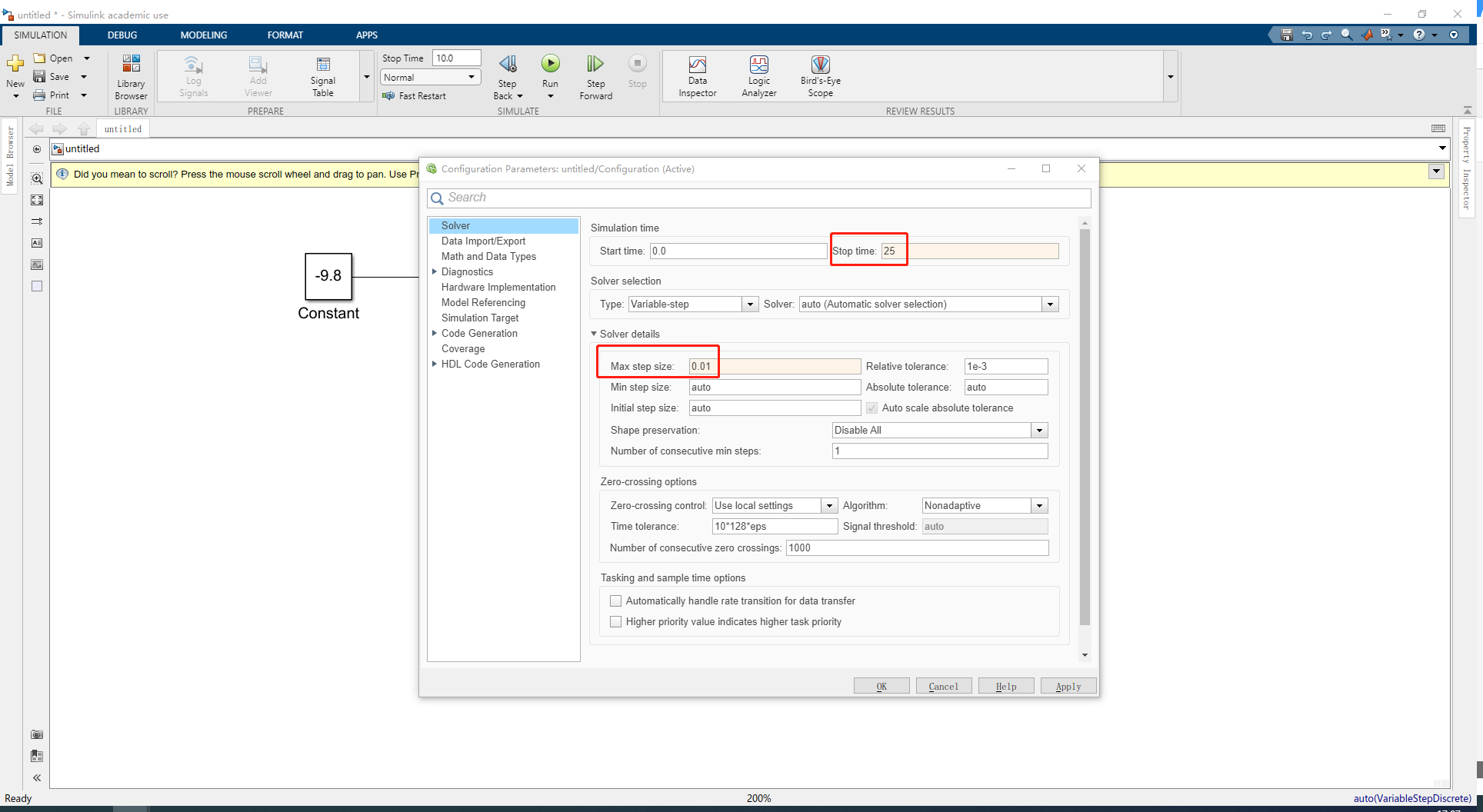 【Matlab/Simulink笔记】入门练习——搭建一个弹跳球实验_simulink怎么仿真让物体下落-CSDN博客