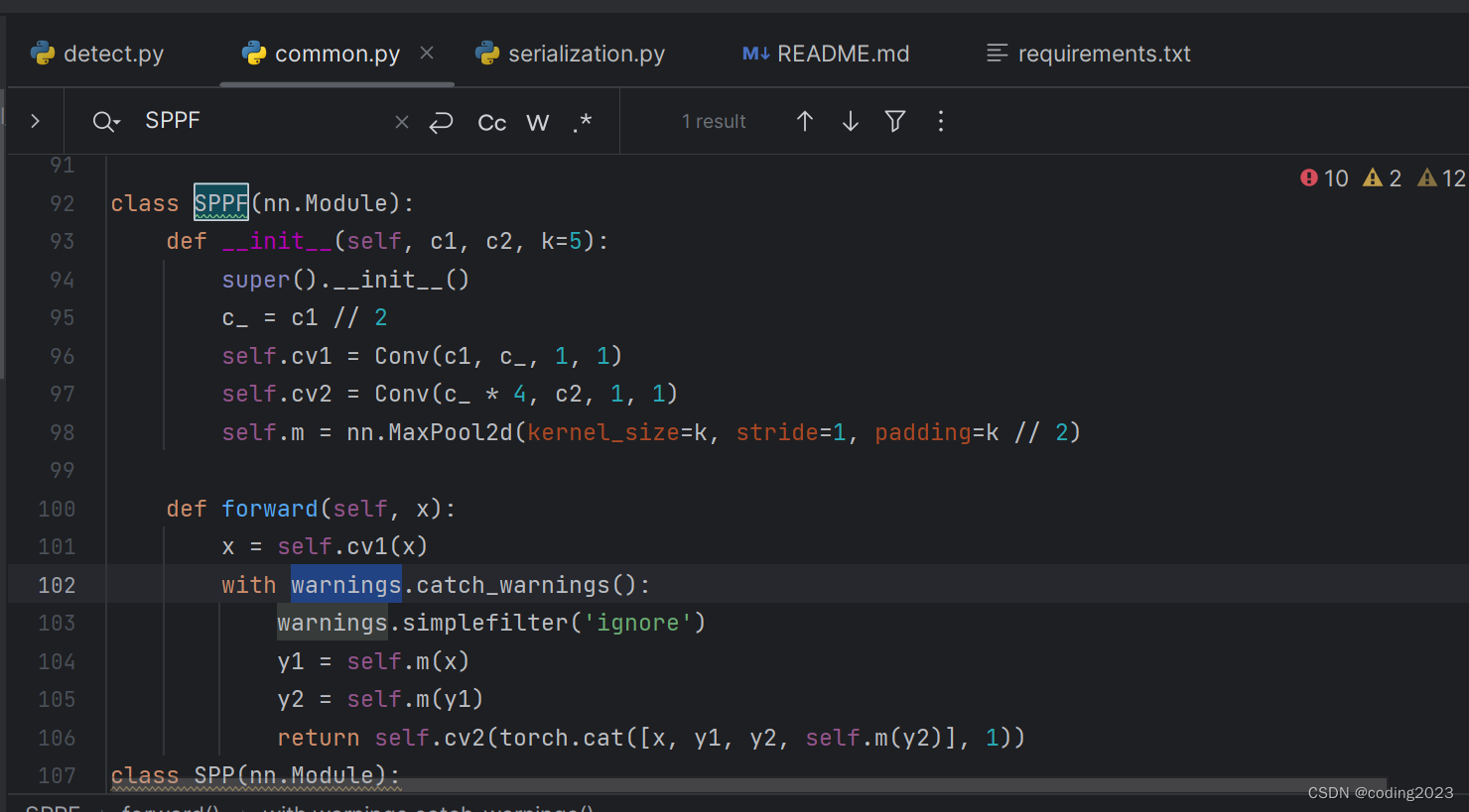 yolov5报错：AttributeError: Can‘t get attribute ‘SPPF‘ on ＜module ‘models.common‘ from ‘E:\\All_in ...