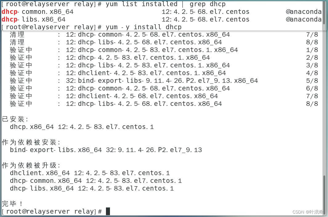 第四章 Centos 7 Linux配置dhcp 实训任务1：使用dhcp中继部署多子网环境linux Dhcp服务器 实训项目 Csdn博客 