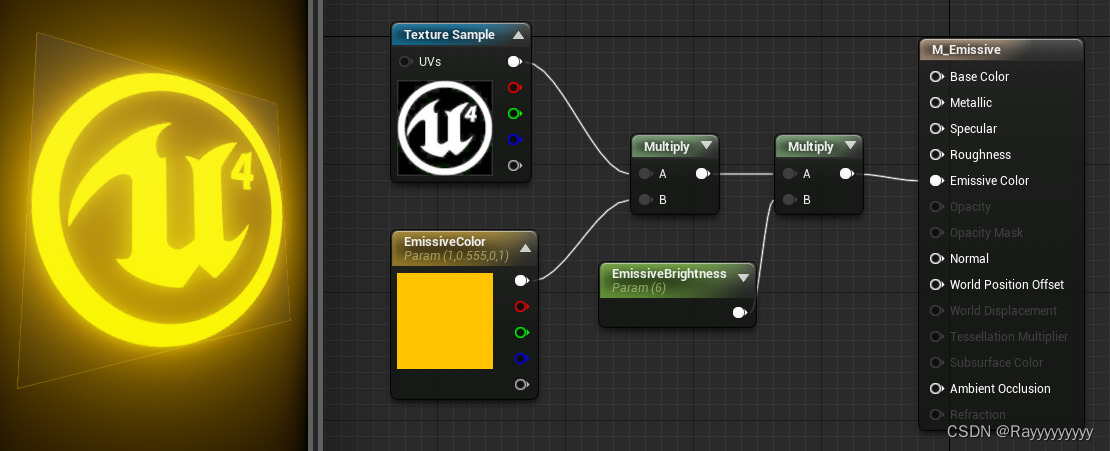 UE4材质（四）：自发光颜色Emissive——灯_emissive color-CSDN博客