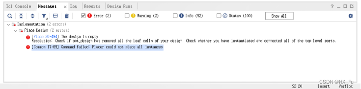 Vivado编译出现错误[Place 30-494] The design is empty-CSDN博客