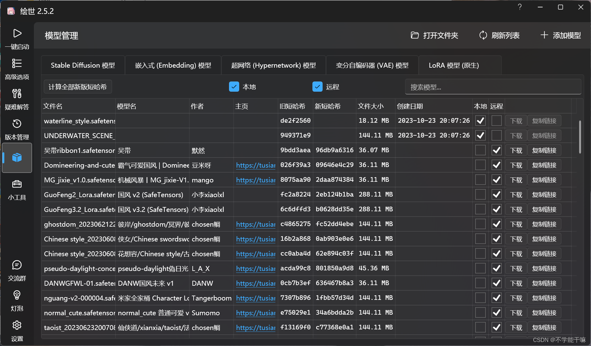 SD整合包，Lora模型下载了放models/Lora文件夹里，但是webui页面加载不出来（已解决）_不学能干嘛-GitCode 开源社区