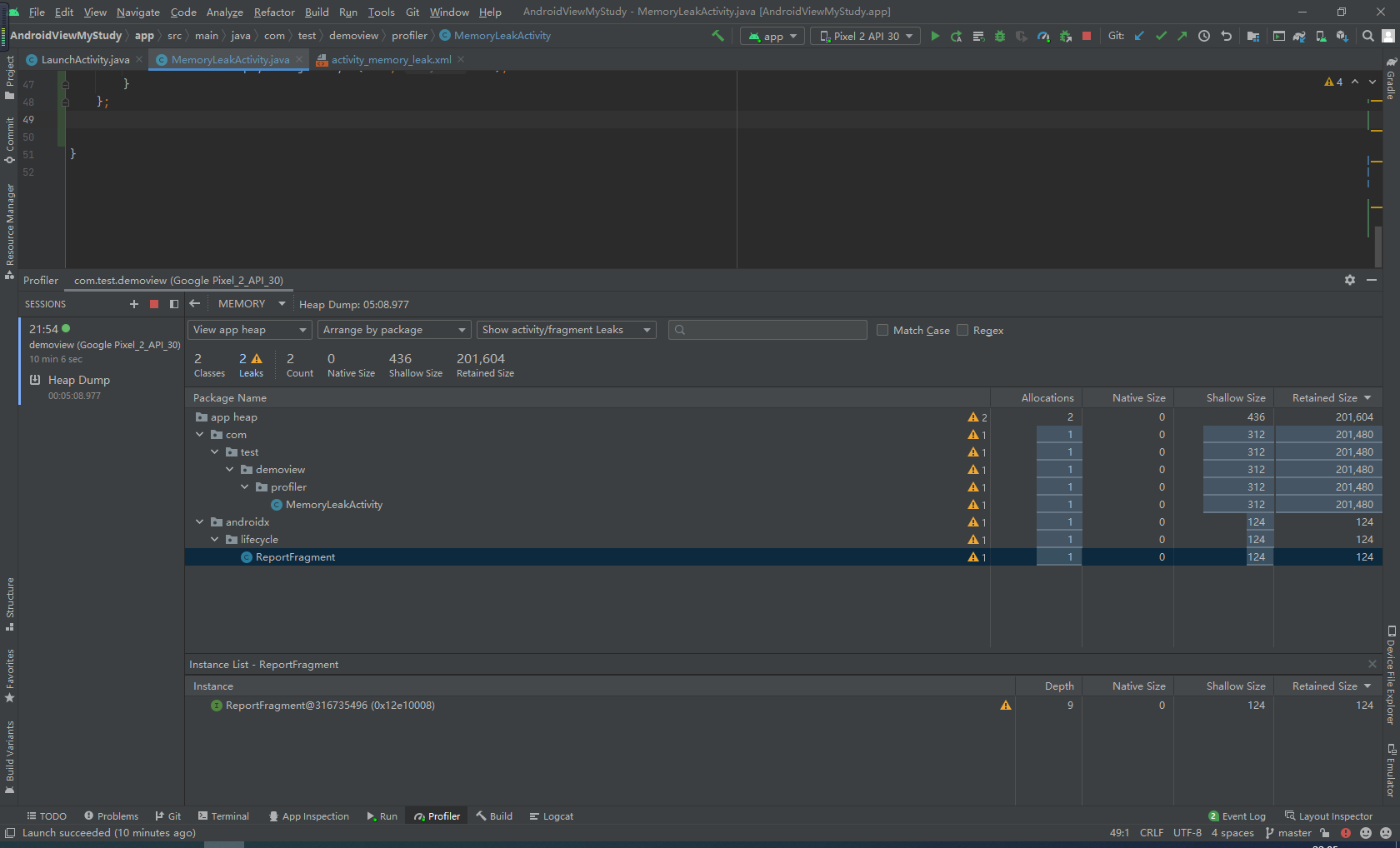 使用Android Studio 查看内存泄漏_as hprof 分析内存泄露-CSDN博客