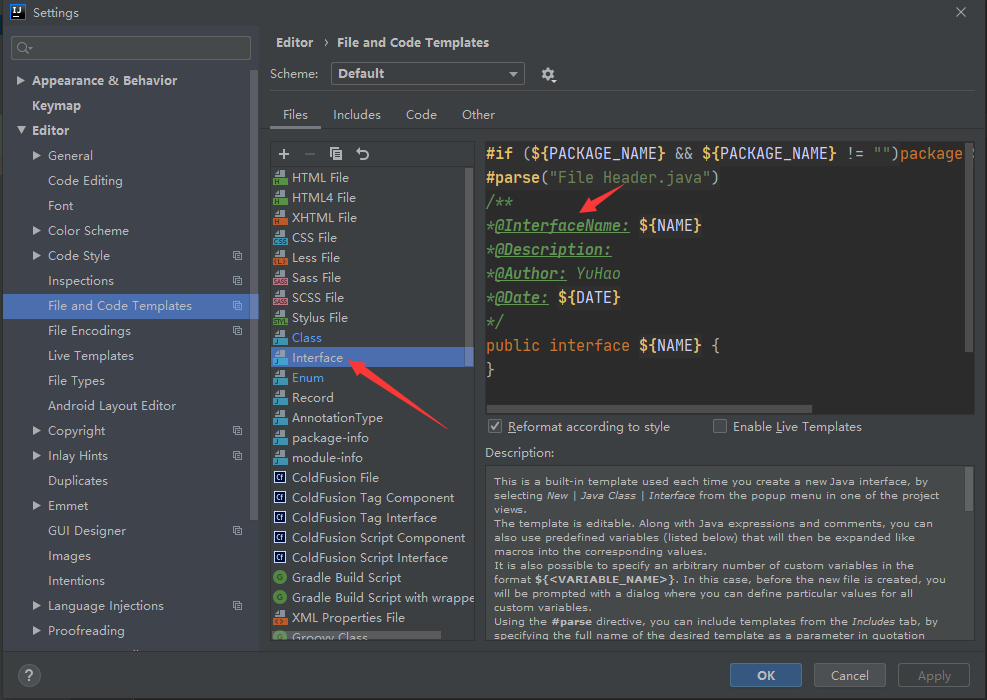 IDEA设置类、接口和方法相关注释_idea中的@classname-CSDN博客