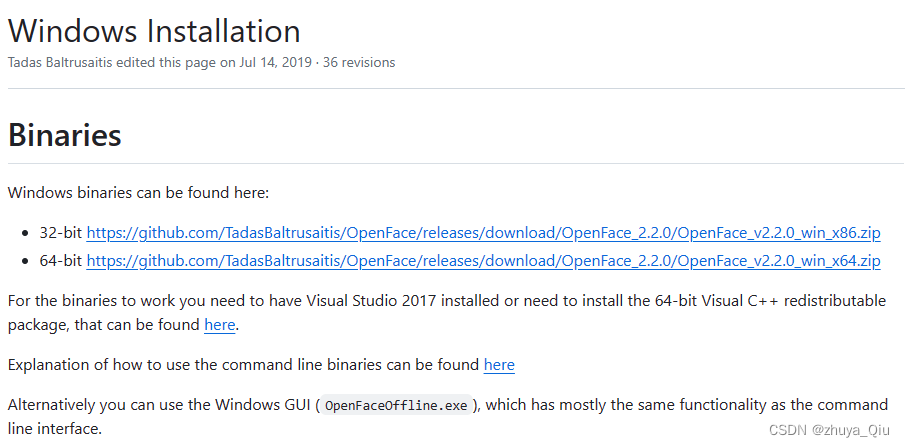 OpenFace的下载安装-CSDN博客