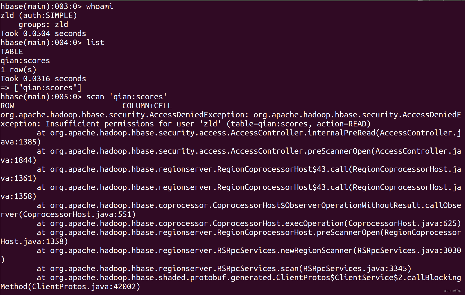 Hbase shell练习_用hbase shell模式设计score成绩表-CSDN博客