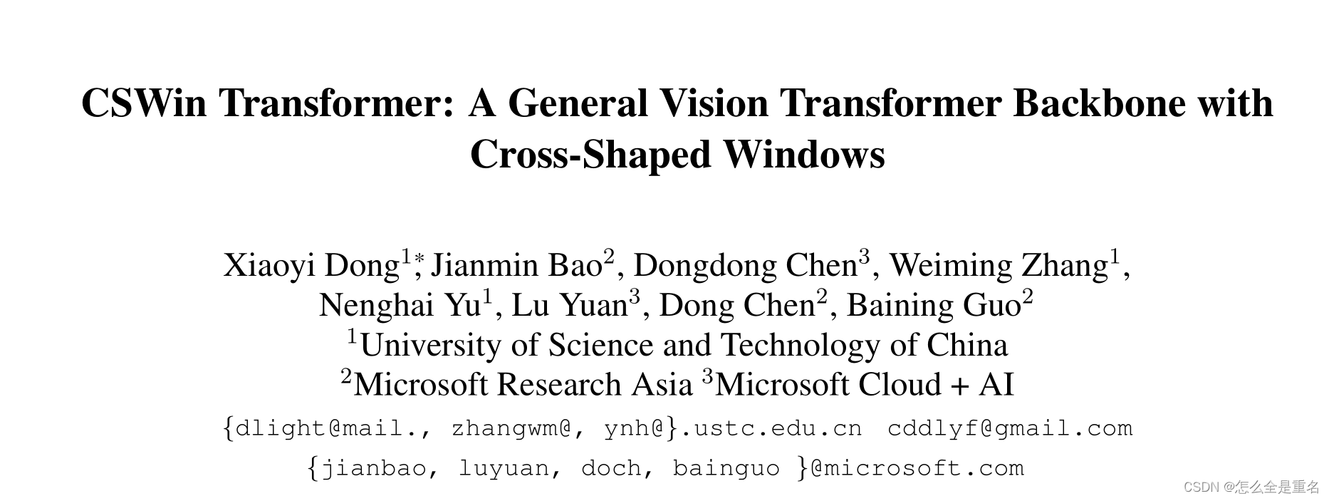CSWin Transformer: A General Vision Transformer Backbone with Cross ...