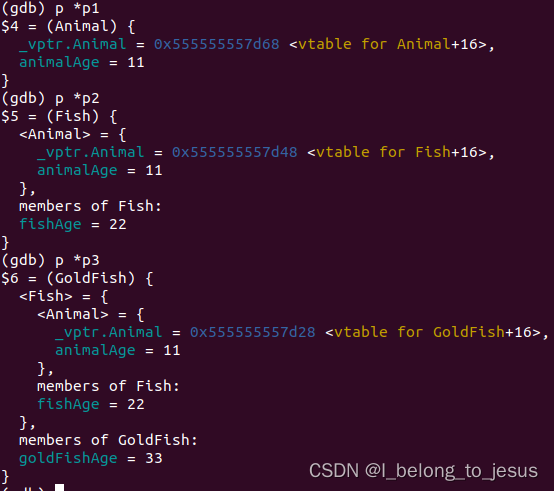 gdb如何查看指针指向的是具体基类实例还是派生类实例_gdb查看指针所指内容-CSDN博客