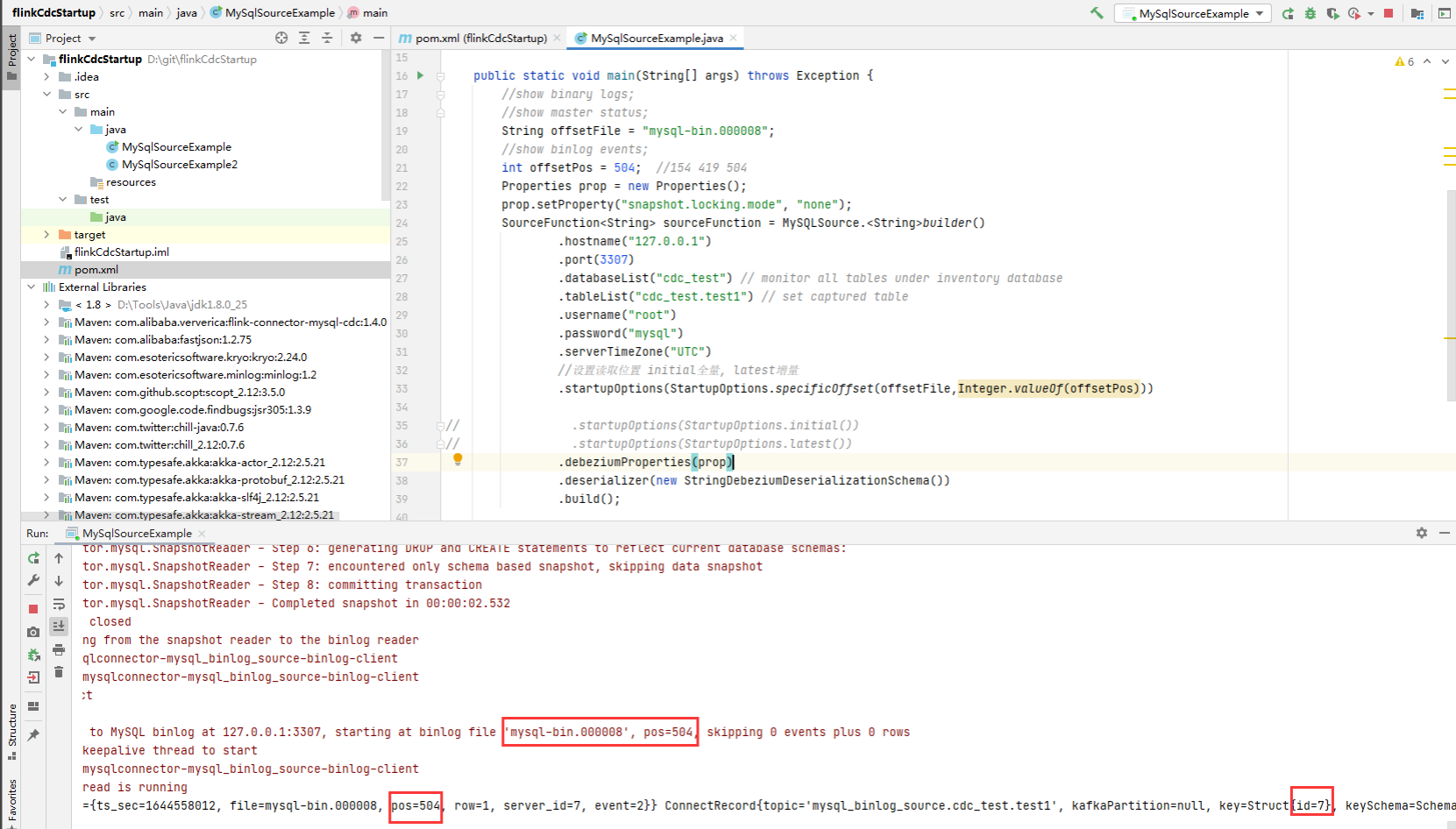 FlinkCdc从Mysql指定的binlog日志offsetPos位置开始读取数据_startupoptions.specificoffset-CSDN博客