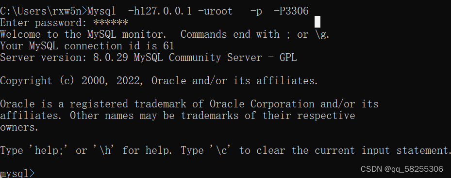 Mysql(数据库)的登陆格式mysqlshell命令使用账户和密码登录数据的格式是 Csdn博客