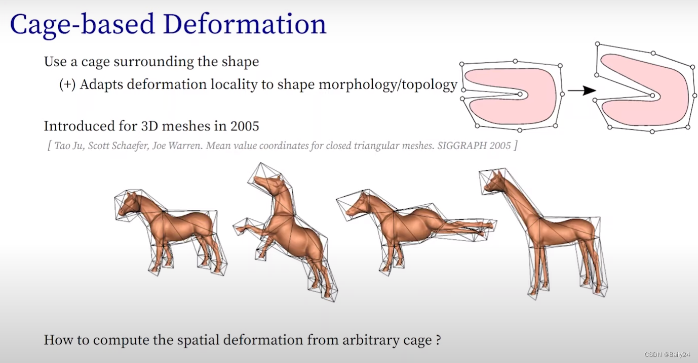 基于笼形的变形Cage-based deformation（CBD）_ 均值坐标MVC(Mean Value Coordinate)方法计算cage的权重_cage based ...