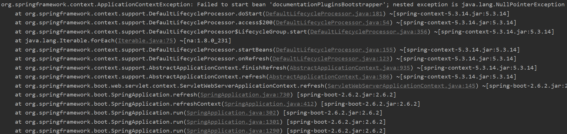 Swagger启动报错Failed to start bean ‘documentationPluginsBootstrapper‘_swagger failed to start bean ...