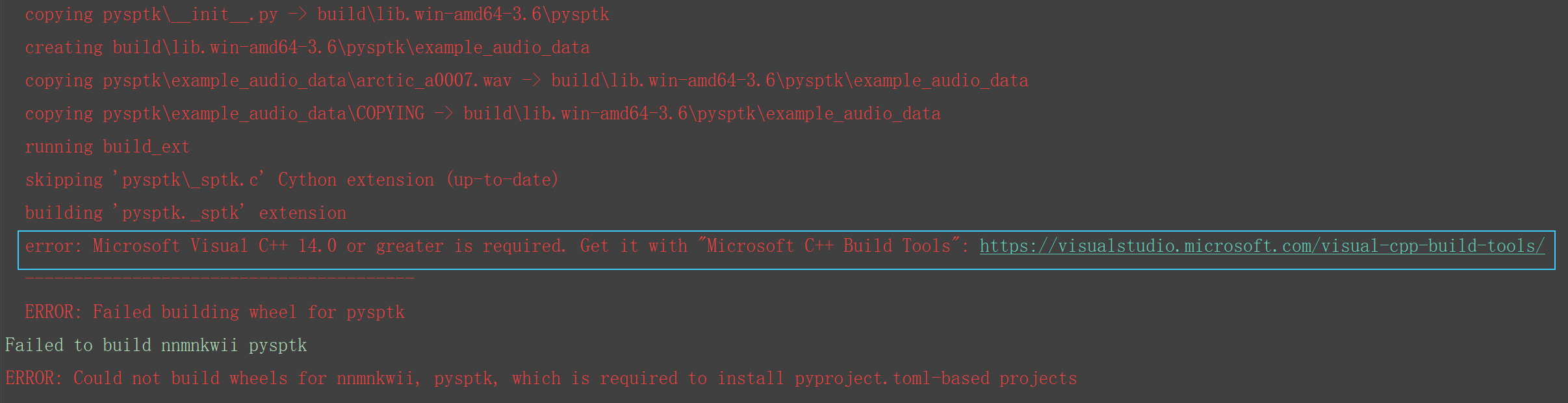 【亲测可用】Microsoft Visual C++ 14.0 or greater is required. Get it with “Microsoft C++ Build Tools ...