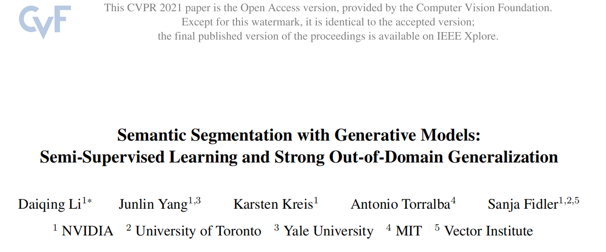 [论文阅读]Semantic Segmentation with Generative Models_semantic segmentation with generative models ...