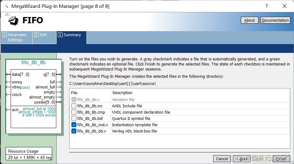 FPGA开发——UART串口通信（使用FIFO IP核作为缓存，在接收模块后添加检验）_带fifo的uart ip-CSDN博客