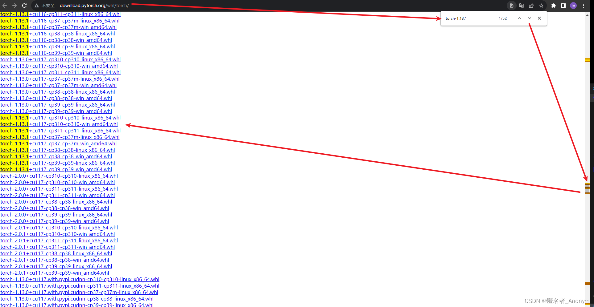 Could not find a version that satisfies the requirement torch==1.13.1 ...