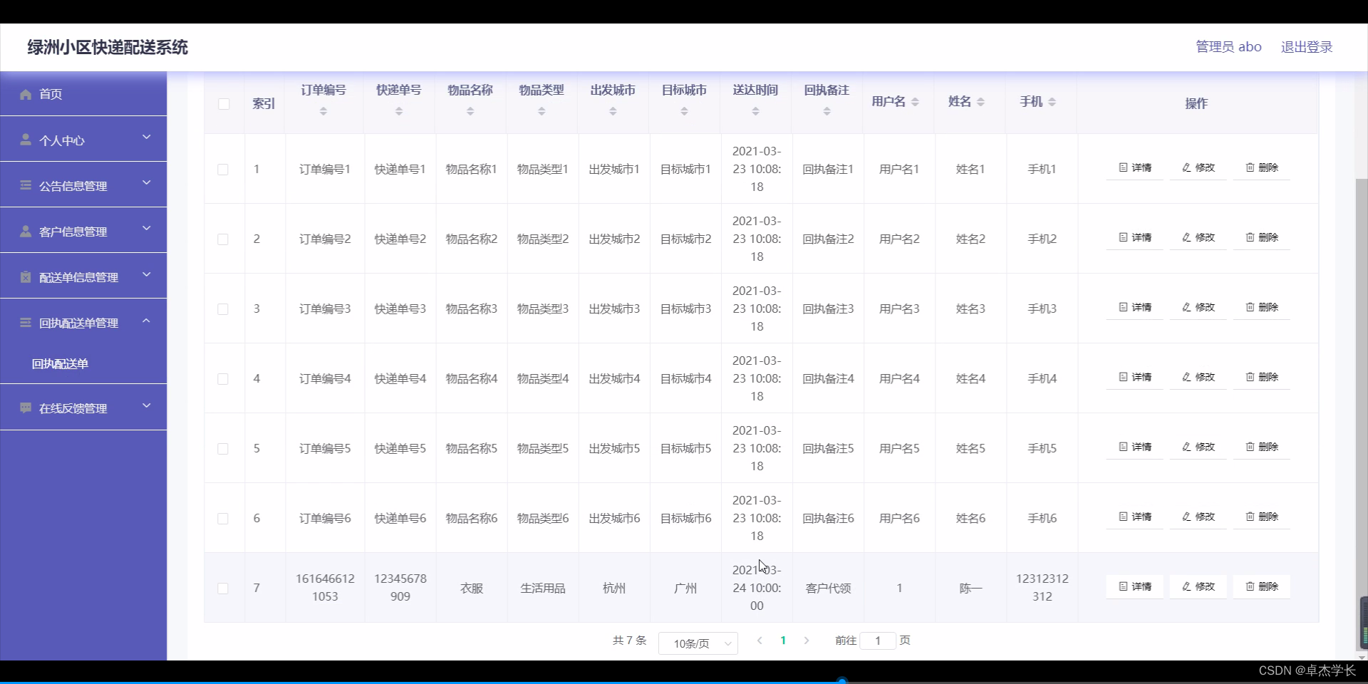 Java计算机毕业设计绿洲小区快递配送系统(附源码、数据库)java快递配发系统 Csdn博客