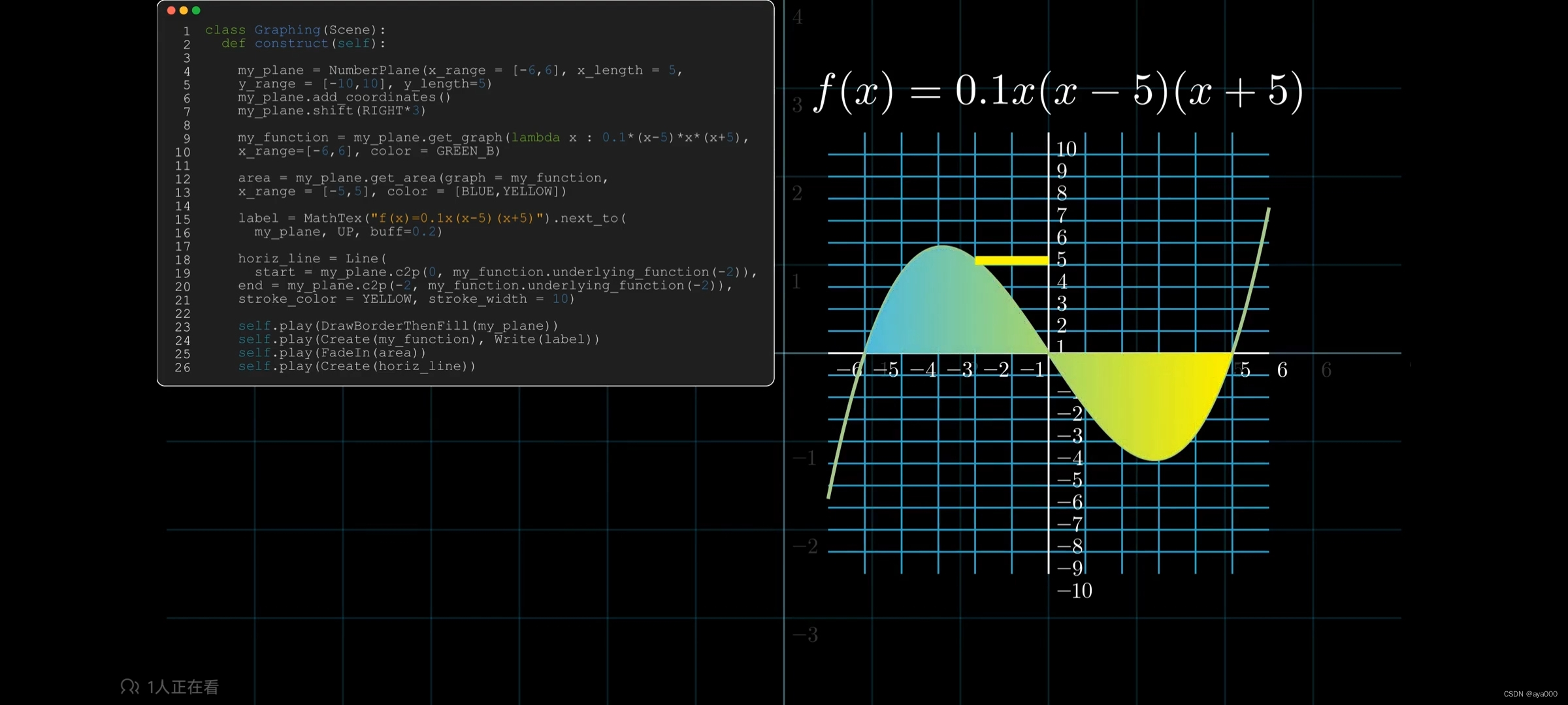 挑战用30个例子掌握Python数学可视化manim【例6】_python manim-CSDN博客