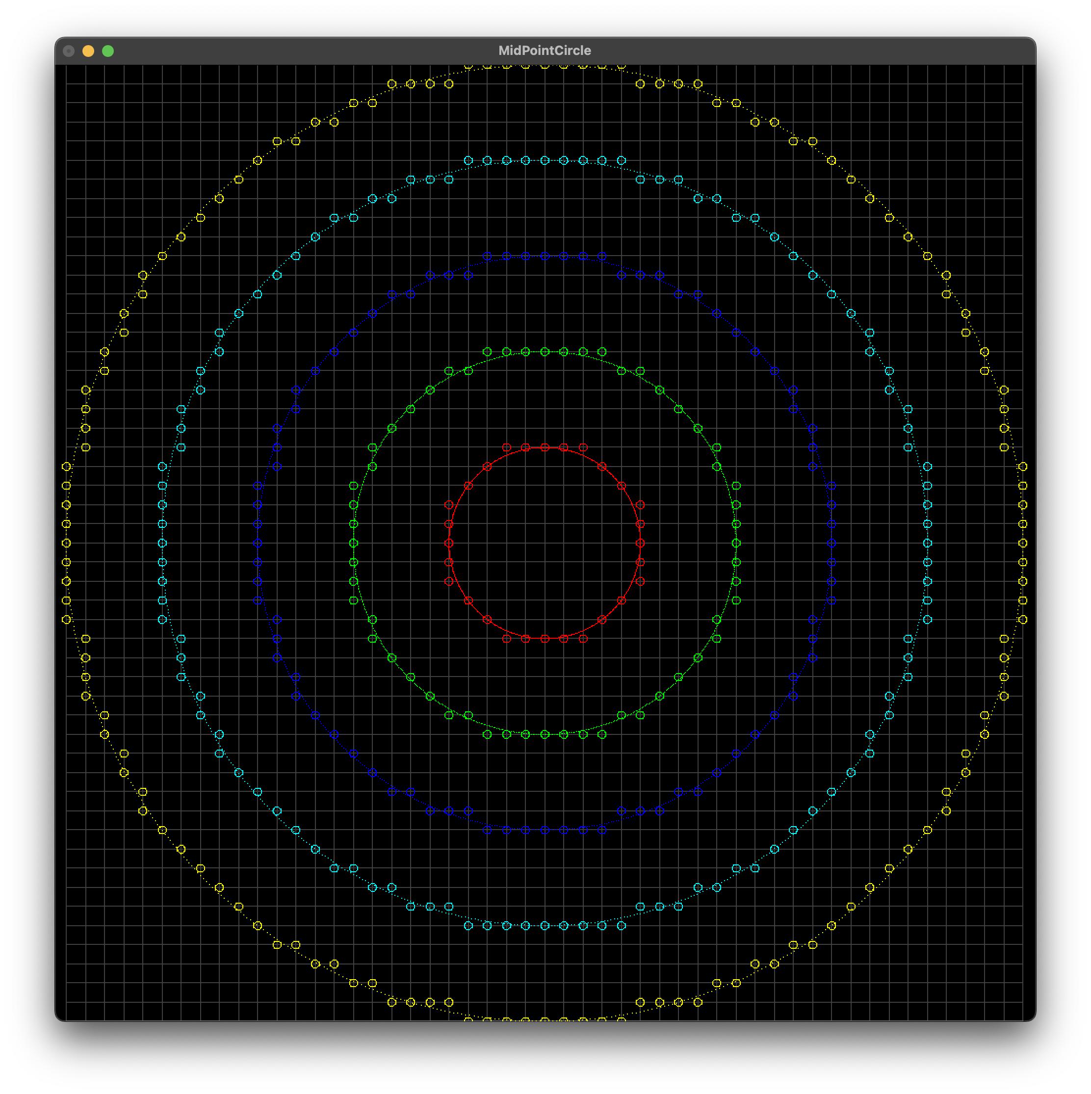 Bresenham直线光栅化算法与中点圆光栅化算法（在自定义栅格上拟合）_圆的光栅化算法-CSDN博客