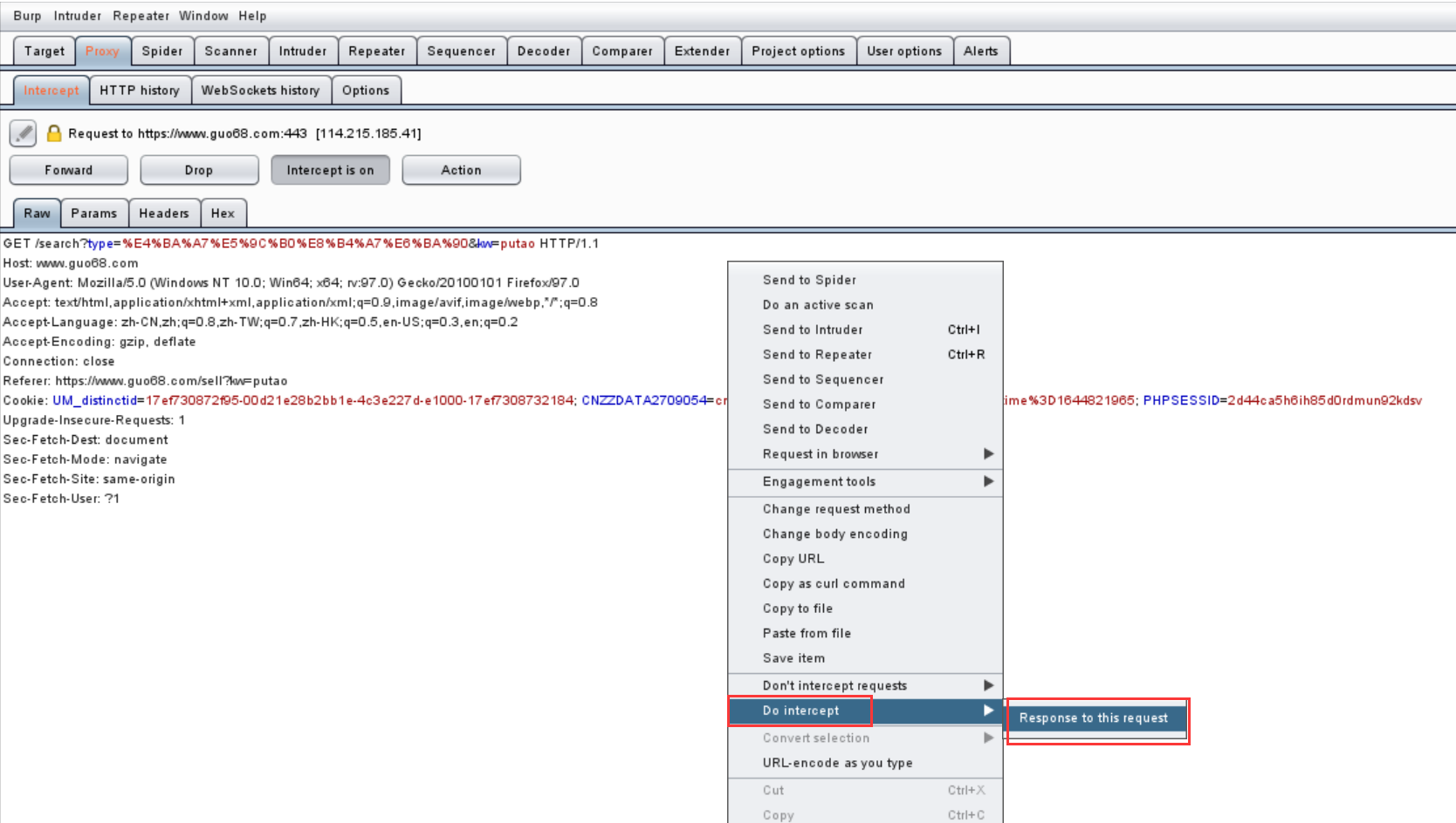 Burp Suit设置拦截并修改request和response_burpsuite response-CSDN博客