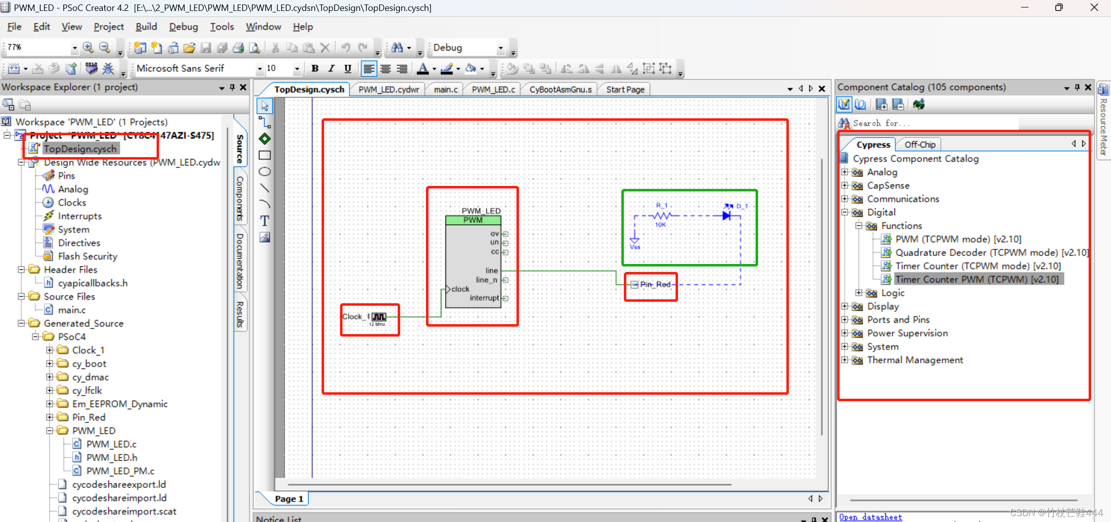 Cypress单片机 CY8C4147AZI-S475的PWM呼吸灯实现_cypress4147芯片的仿真管脚电平-CSDN博客