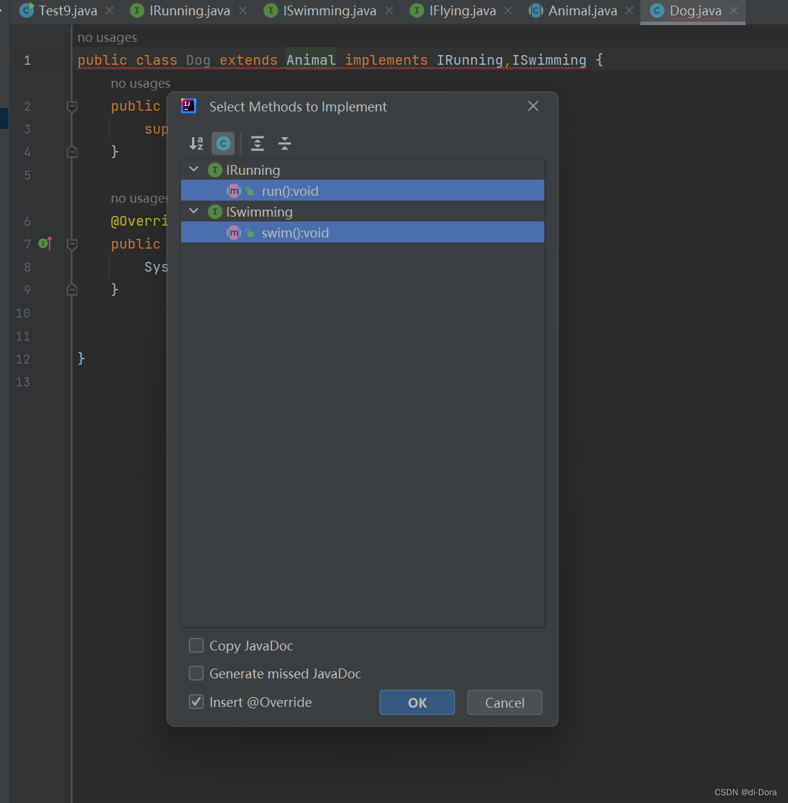 Java学习（10）多接口、接口的继承、抽象类和接口的区别、Object类【toString 、equals、hashcode】、接口实例 【compareTo、clone 】、浅拷贝和深拷贝 ...