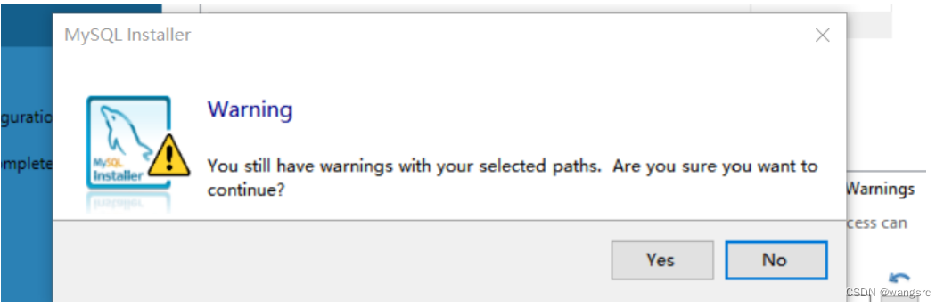 MySQL软件安装错误例子 【错误图片在前，解决措施在后】_warning istaleryou still havewarningswith your sel-CSDN博客