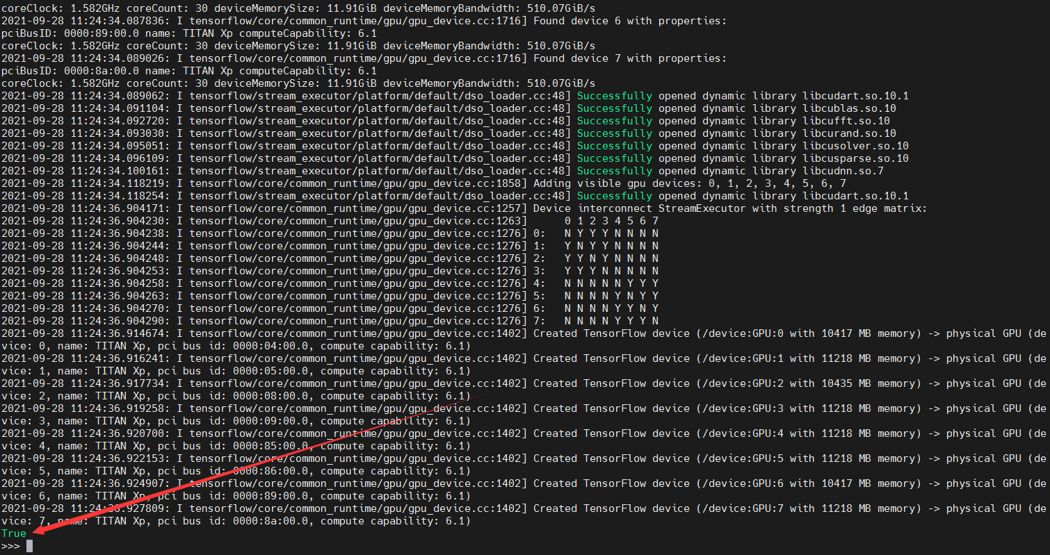 解决TensorFlow-GPU 2.x使用GPU报错：Could not load dynamic library ‘libcudnn.so.7‘_could not load ...