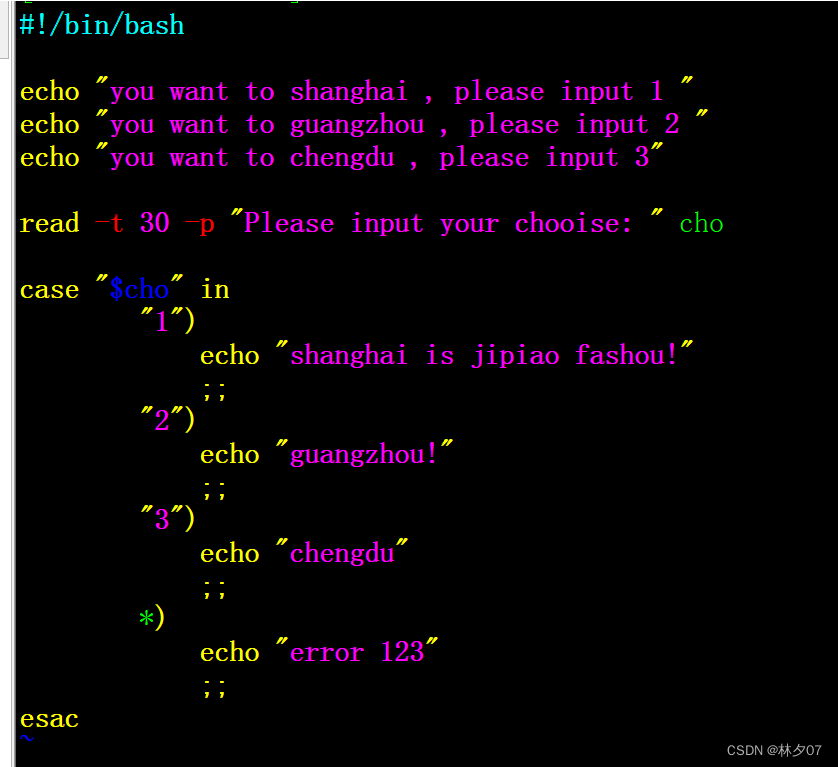 【shell编程】shell中多分支case条件语句 Case有多个程序怎么写 Csdn博客
