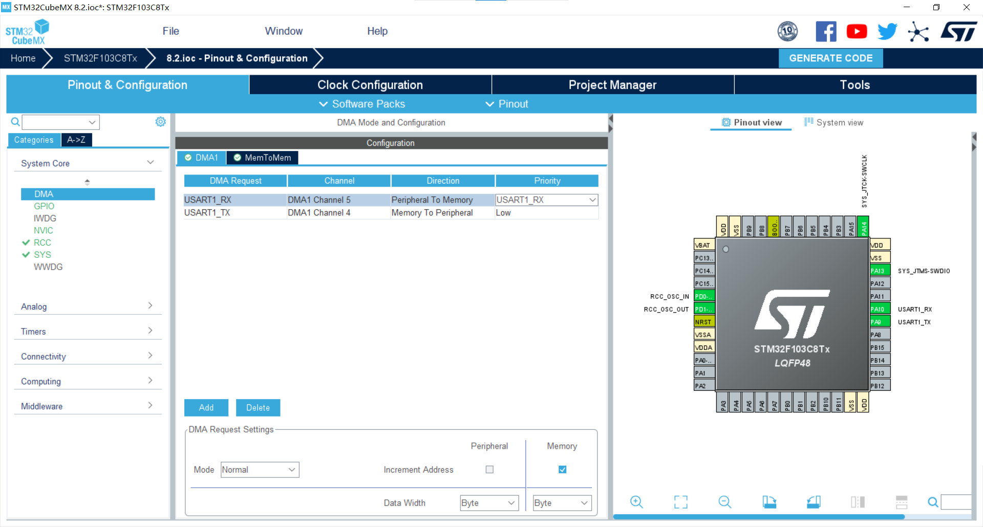 基于Stm32tubemx用HAL库完成控制LED灯、串口通信以及采用串口DMA方式向上位机连续发送数据_迷信的兔子的博客-CSDN博客