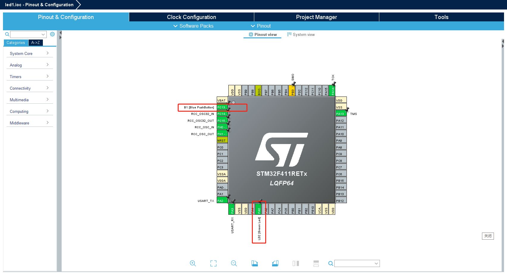 STM32F411RE项目开发-1-点亮LD2小灯_f411re点灯-CSDN博客