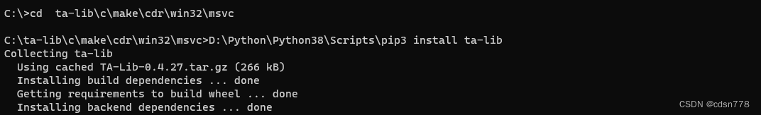 Win11x64平台为python安装talib 模块_talib安装问题 win11-CSDN博客