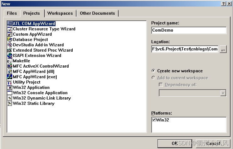 使用VC6.0开发COM组件 － 傻瓜式，不讲理论，只讲实例_vc++6.0创建组件-CSDN博客