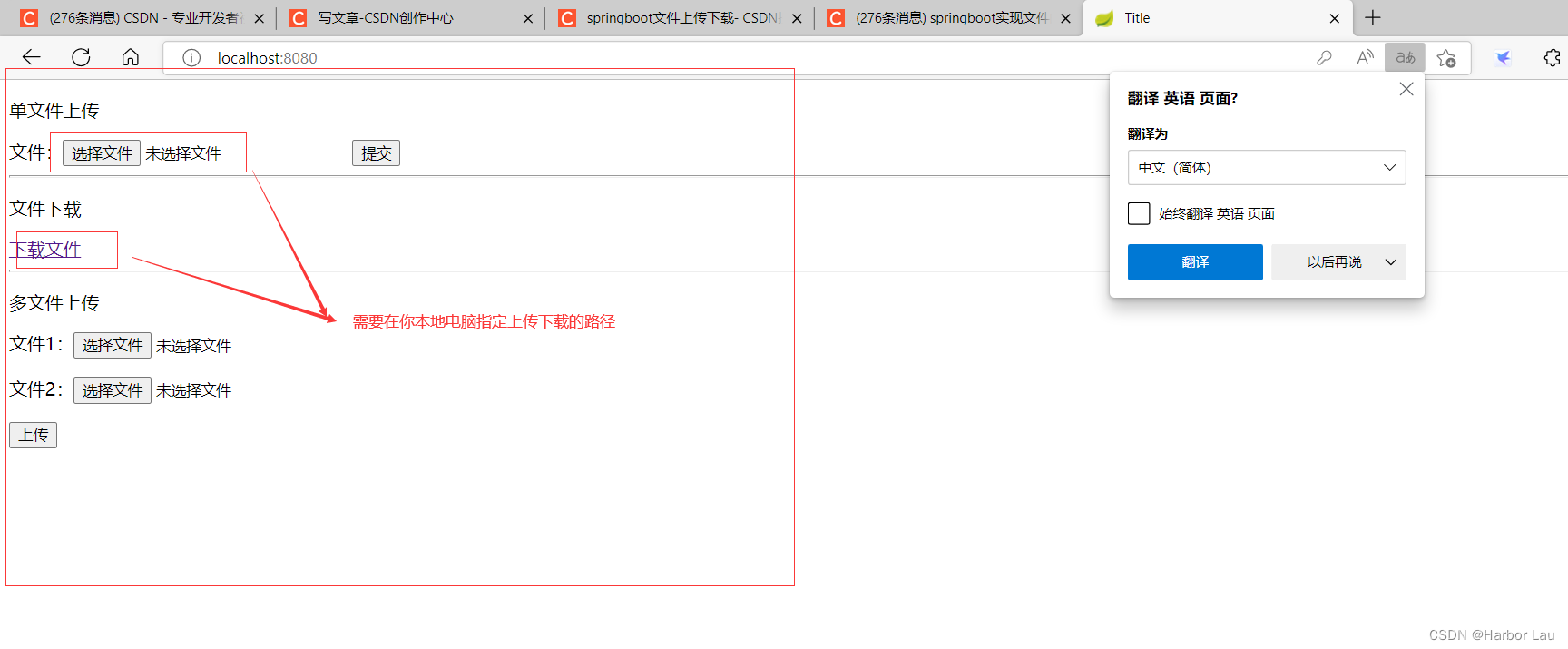 Srpingboot的上传下载 Csdn博客