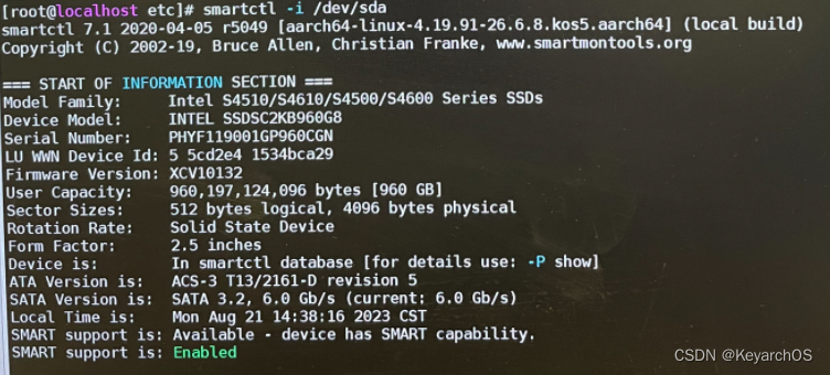 硬盘检测工具Smartmontools在KOS上的安装、部署与使用-CSDN博客