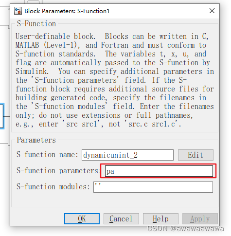 MATLAB S-function(教程分享) 报错 flag = 3(output), at time 0.0. 输入参数的数目不足_simulink报错在时间 0.0,flag = 3 ...