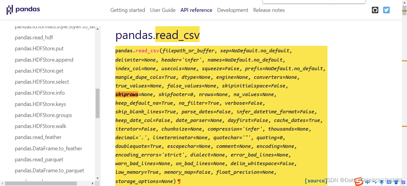 Pandas使用readcsv读取数据使用skiprows参数跳过指定的数据行但保留表头、pandas使用tocsv函数将dataframe保存为gzip压缩文件pandas