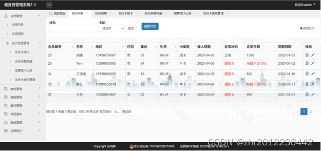 Springboot实战教程:健身房管理系统开发及讲解springboot健身房管理 Csdn博客 3574