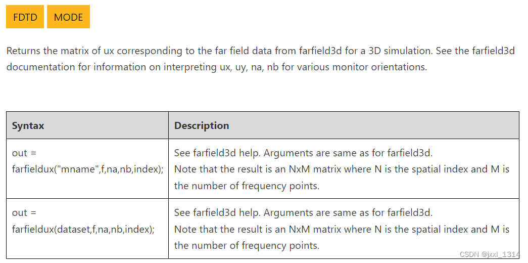 FDTD Script命令学习-farfield3d/farfieldux/farfielduy_fdtd官网-CSDN博客