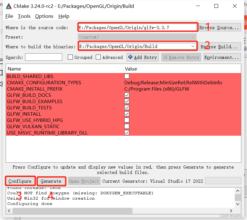 Visual Studio 2022配置OpenGL CMake项目_vs cmake-CSDN博客