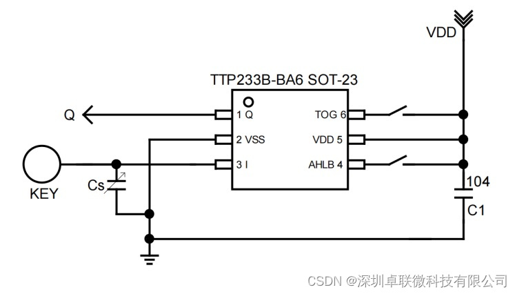 TTP233B-BA6单按键触摸检测芯片_ttp223b芯片资料-CSDN博客