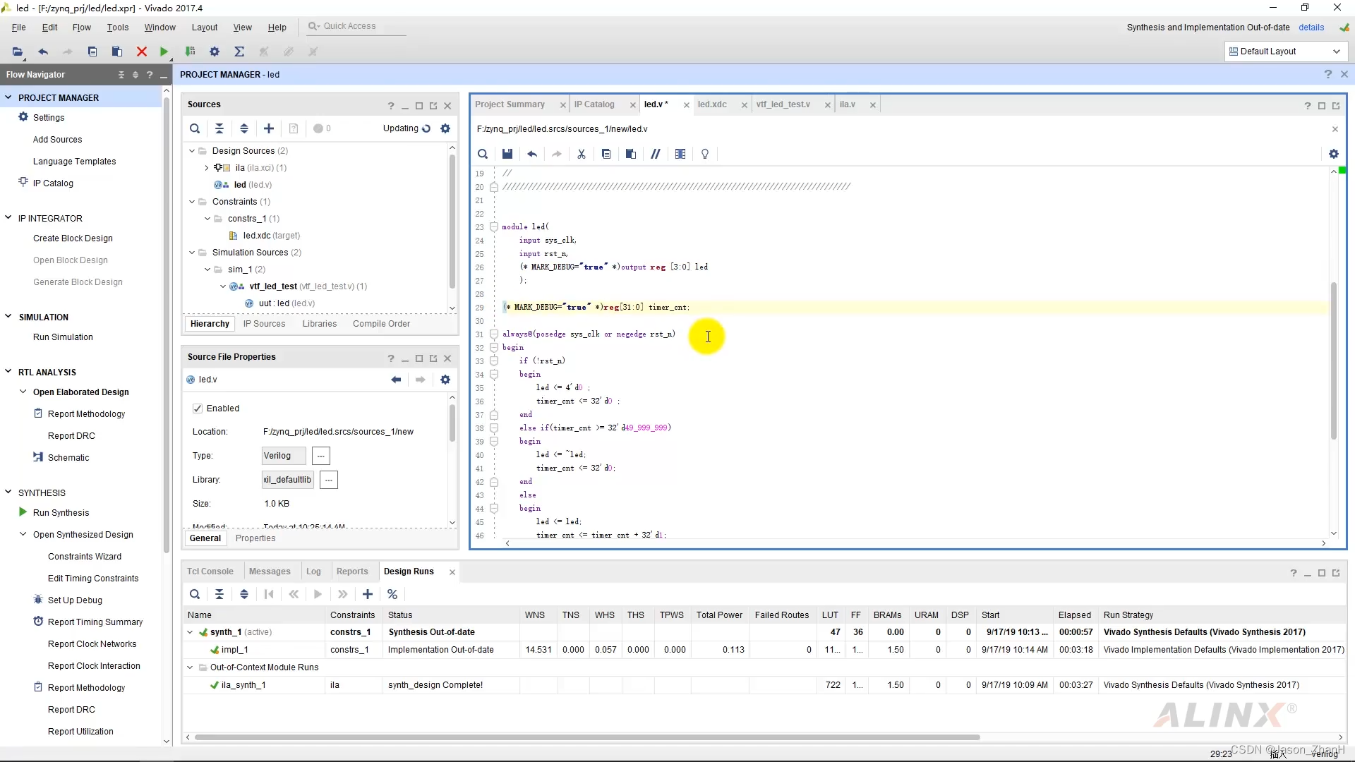 【ALINX】FPGA ZYNQ视频教程AX7020教程—02_Vivoda初体验LED灯工程_alinx ax7020-CSDN博客