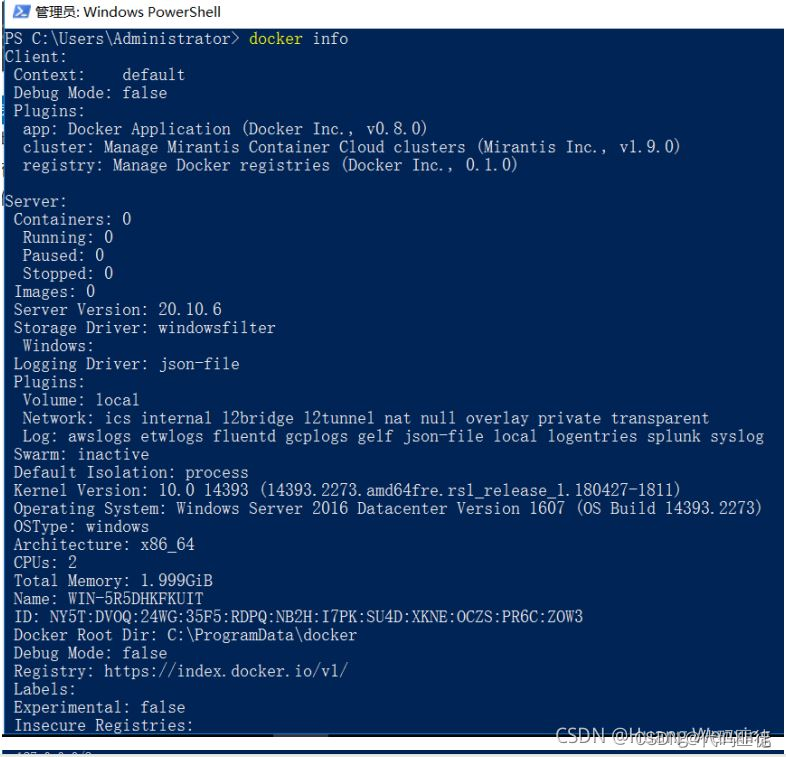 Windows Server 2016中文版安装docker的详细步骤_window2016安装docker-CSDN博客